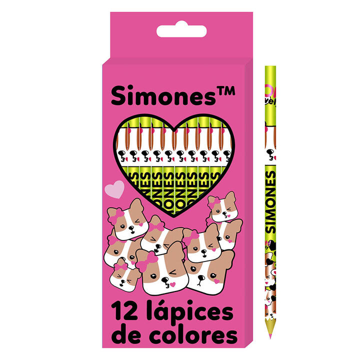 CKSI788 – Lapices Color Simones x 12 – Paraiso Peluches
